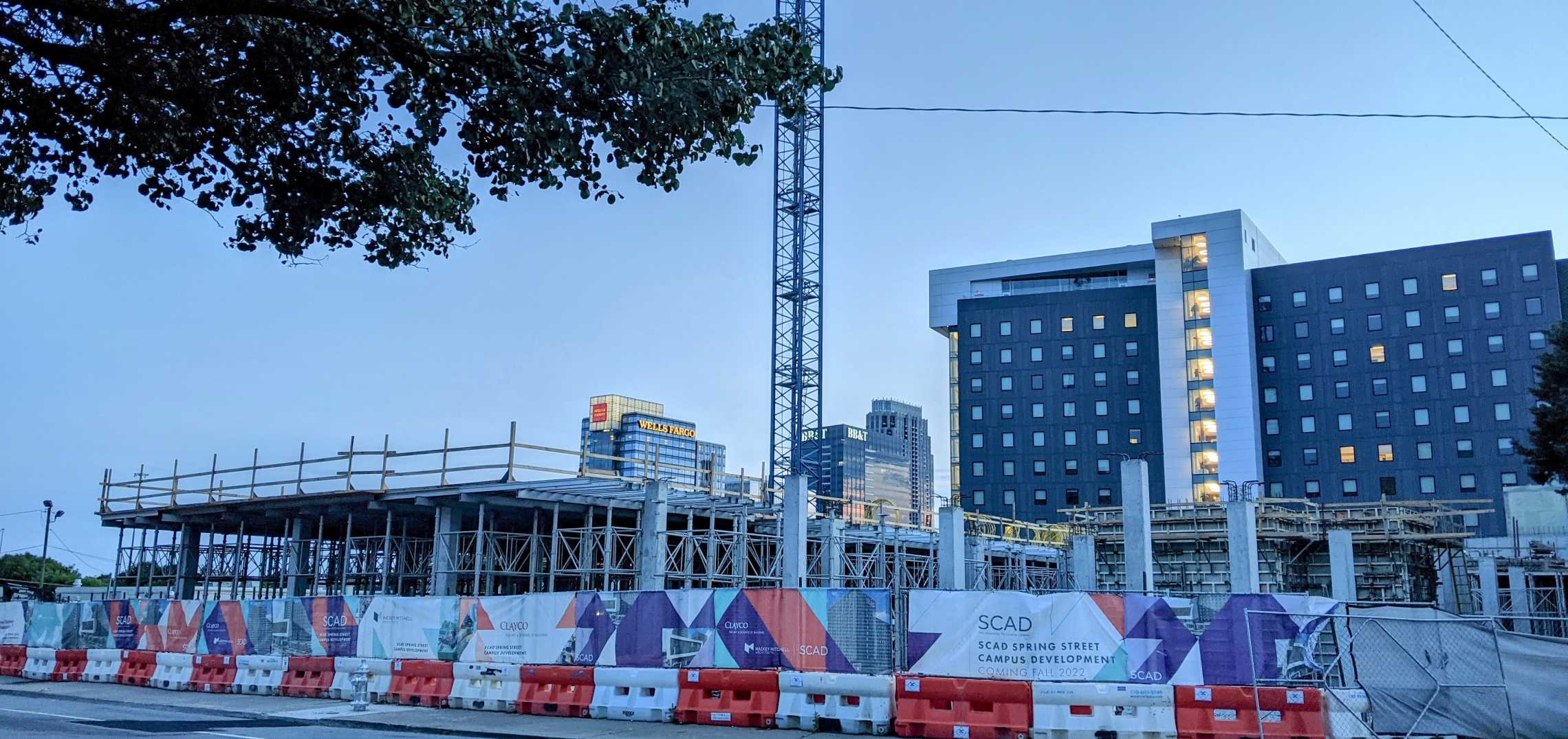 SCAD's revised Midtown towers begin ascent over Spring Street ...