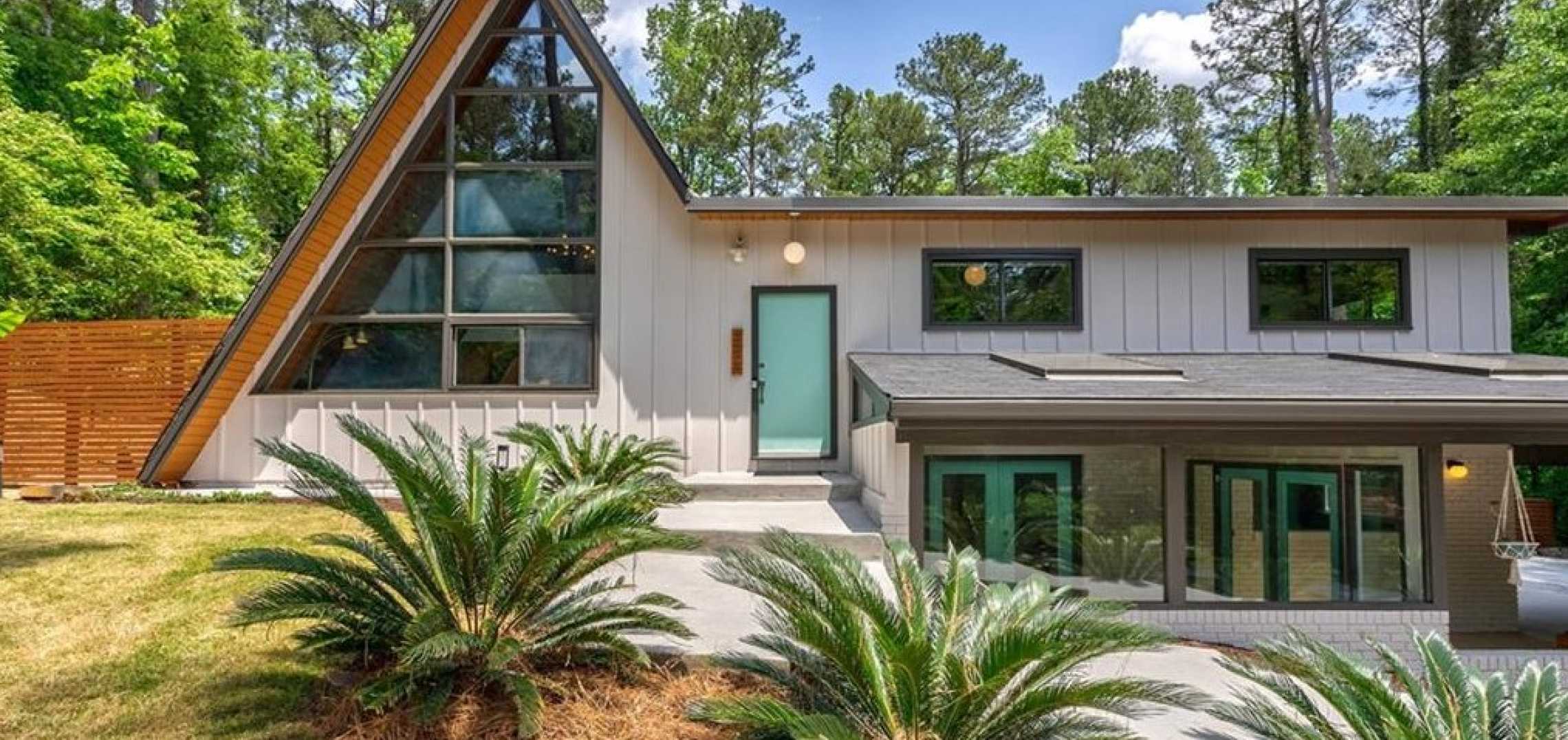 For $600K, midcentury A-frame with rental in back is just bananas ...