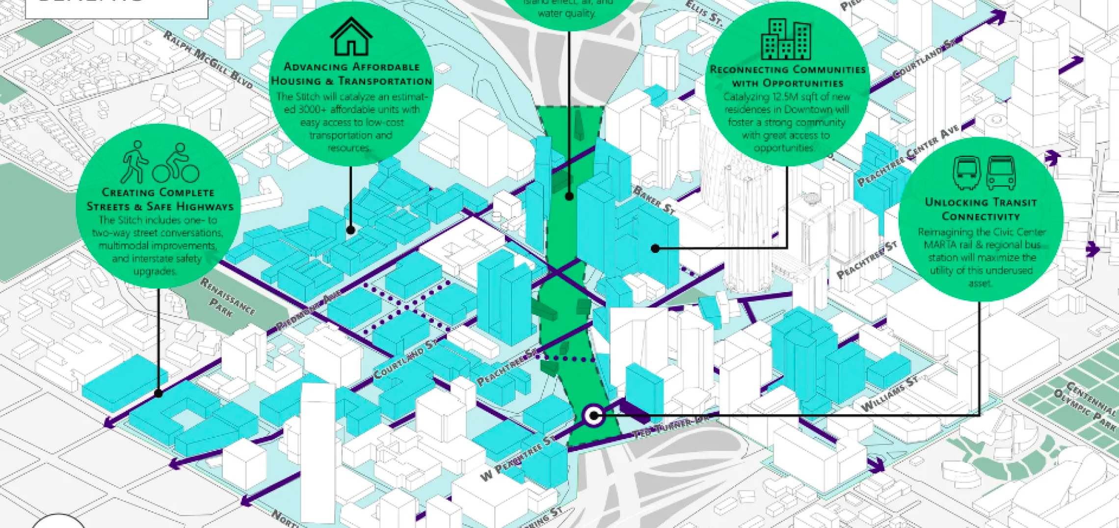 Stitch vision; downtown tower; Atlanta Medical Center as mixed-use ...