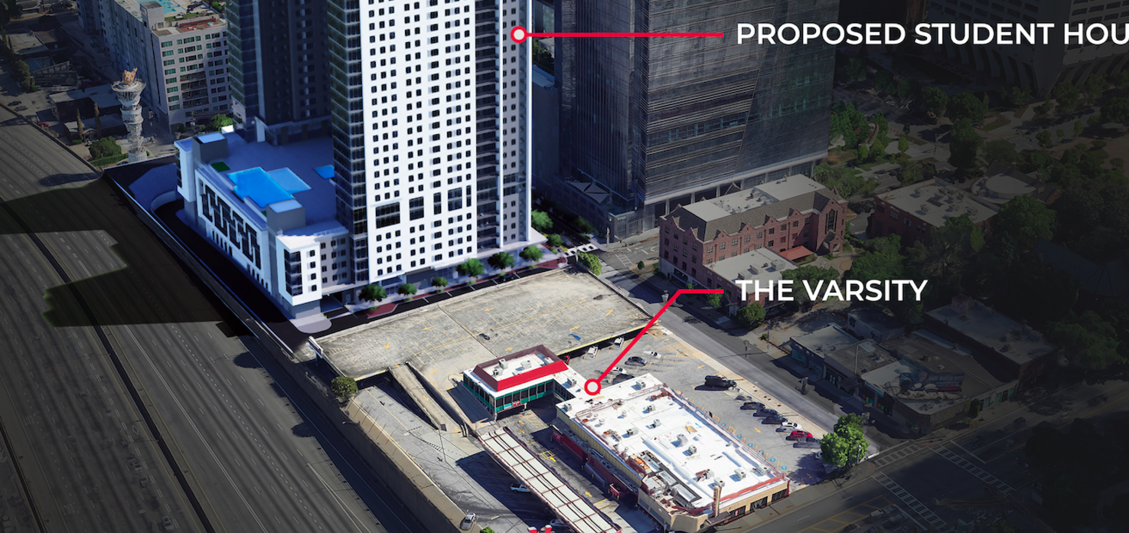 Plans: Residential project to tower over iconic The Varsity location ...