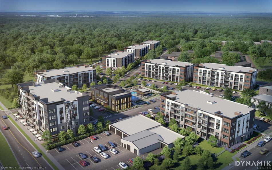 Fresh renderings emerge for 9-building project near airport | Urbanize ...